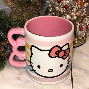 Hello Kitty | Dining | Nwt Hello Kitty Striped Bow Handle Mug | Poshmark